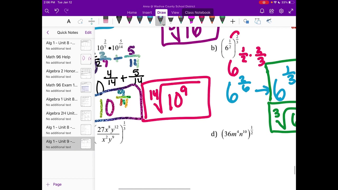 Alg 1 Unit 9 Day 7