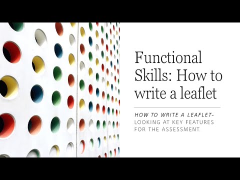 Functional Skills: How to Write a Leaflet