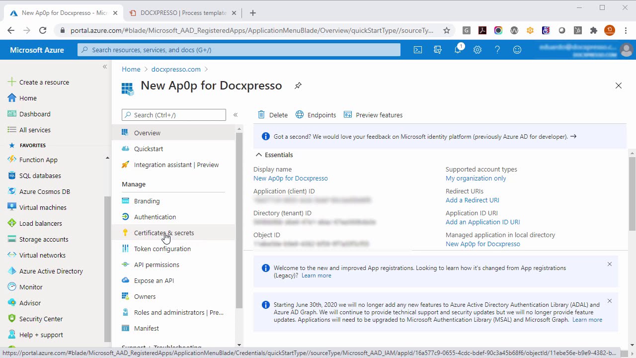 Docxpresso integration with Microsoft365 / Sharepoint/ Onedrive