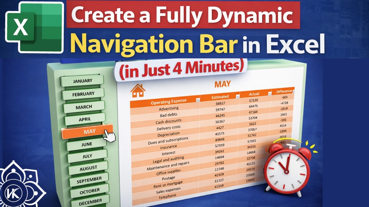 Create a Dynamic Navigation Bar in Excel | Interactive Dashboard Menu