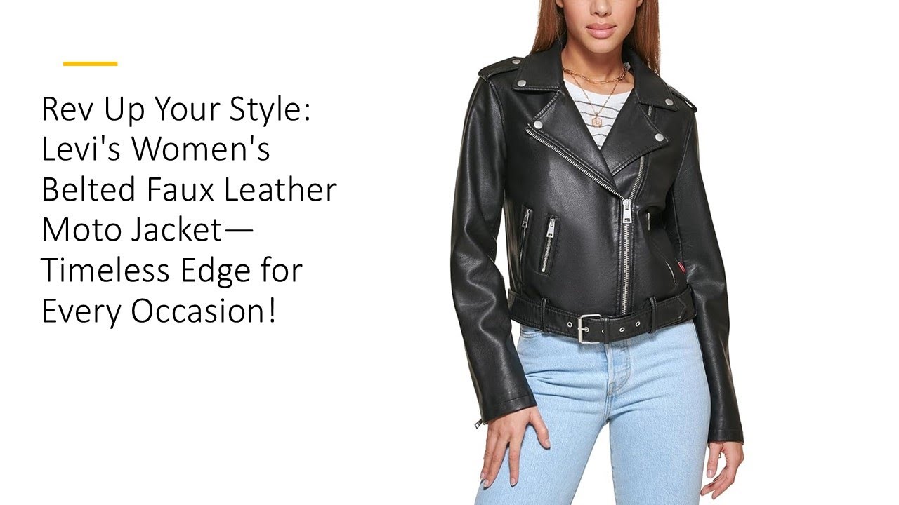 Rev Up Your Style: Levi's Women's Belted Faux Leather Moto Jacket—Timeless Edge for Every Occasion!