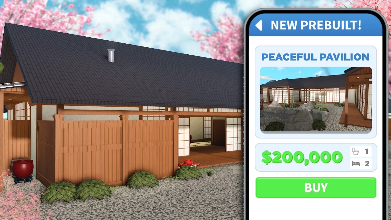 building a NEW JAPANESE HOUSE PREBUILT in bloxburg..