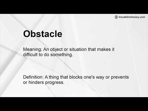 Obstacle Meaning