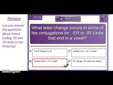 Preterite Conjugations - Creer, Leer, and Oír