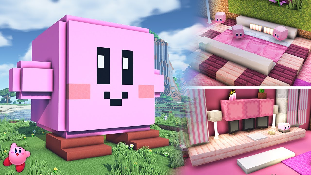 ⛏️ MINECRAFT :: 🩷 Build a Cute Kirby House 🌷 [마인크래프트 귀여운 별의 커비 집짓기 건축 ...