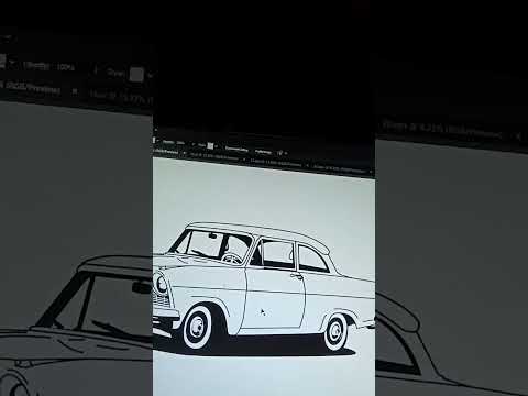 Car Illustration work . vector illustration line art silhouette car art retro car Illustration