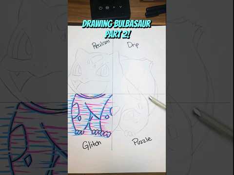 Drawing Bulbasaur But 4 Different Styles part 2 #pokemon #drawing #art #anime