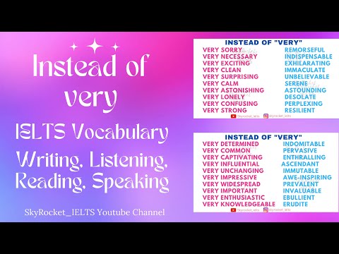 Synonyms to replace very,IELTS WRITING and SPEAKING TASK, Range of Vocabulary for IELTS and English