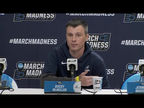Samford head coach Bucky McMillan speaks ahead of the Bulldogs' March Madness matchup with Kansas