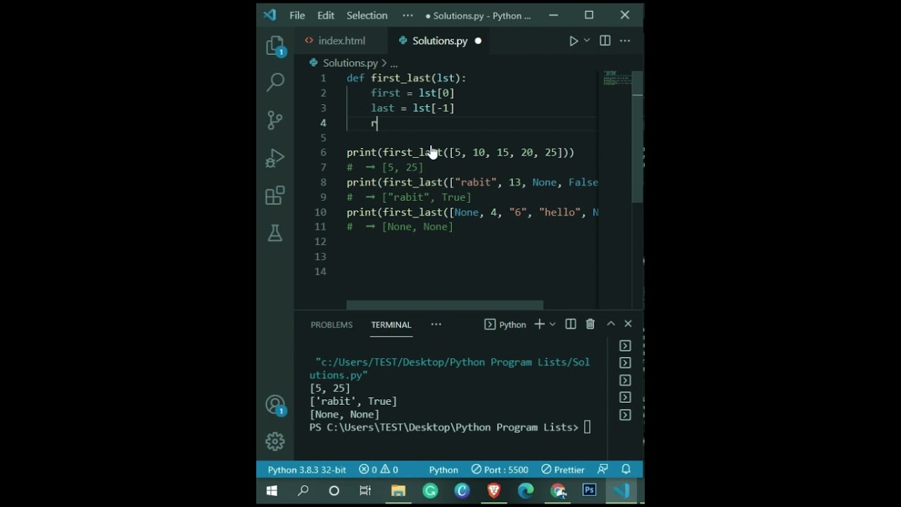 #shorts #Programming #coading #python  returning list from list write a python function for it