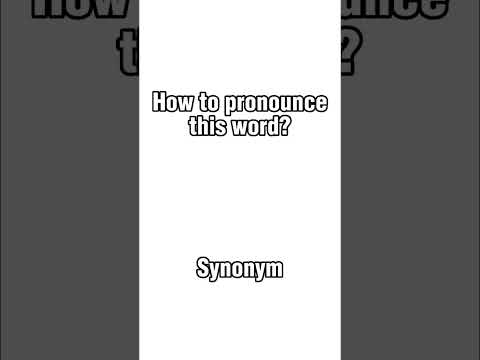 how to pronounce synonym #youtubeshorts #pronunciation #english #basicenglish #englishlesson