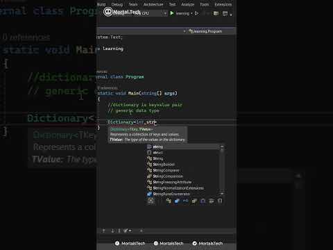 Dictionary in c#| #Mortaltech | #44
