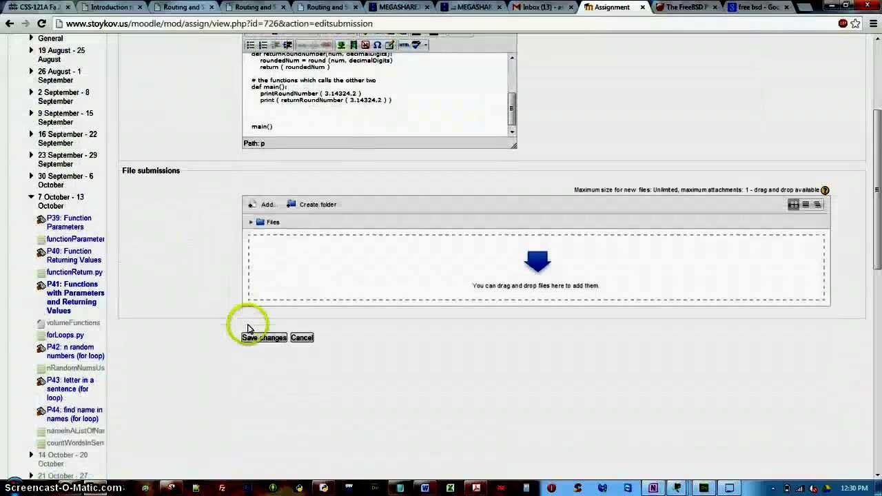Submit code with indentations