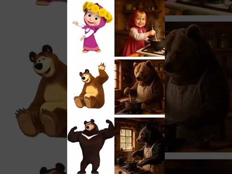 Masha and the bear real life characters crying while cooking #masha #memes