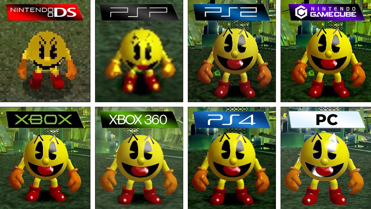 Pac-Man World 3 (2005) DS vs PSP vs PS2 vs GameCube vs XBOX vs XBOX 360 vs PS4 vs PC
