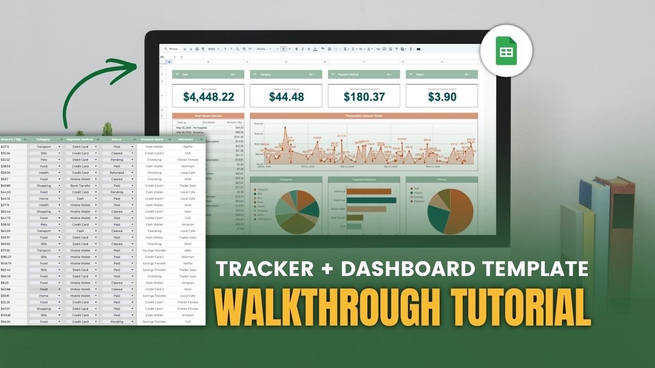 Tracker Dashboard Templates Walkthrough (Money, Time & Numeric Logs) | Google Sheets Tutorial