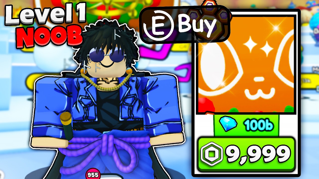 Starting as Noob but with GARGANTUAN in Pet Sim 99 Roblox...