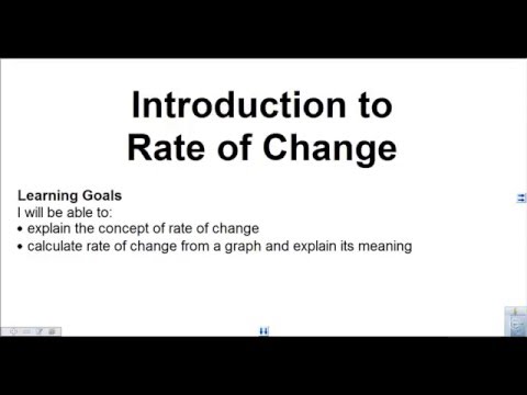 Introduction to Rate of Change