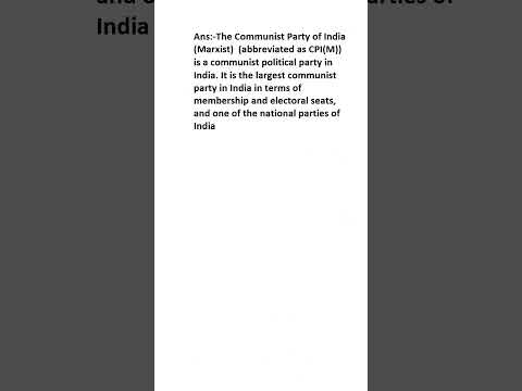 What is Communist Party of India (Marxist)?