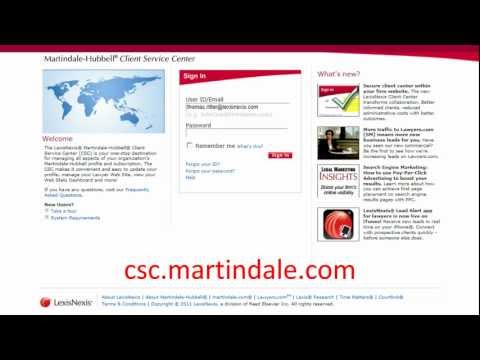 How To Login : LexisNexis | Martindale Hubbell Client Service Center