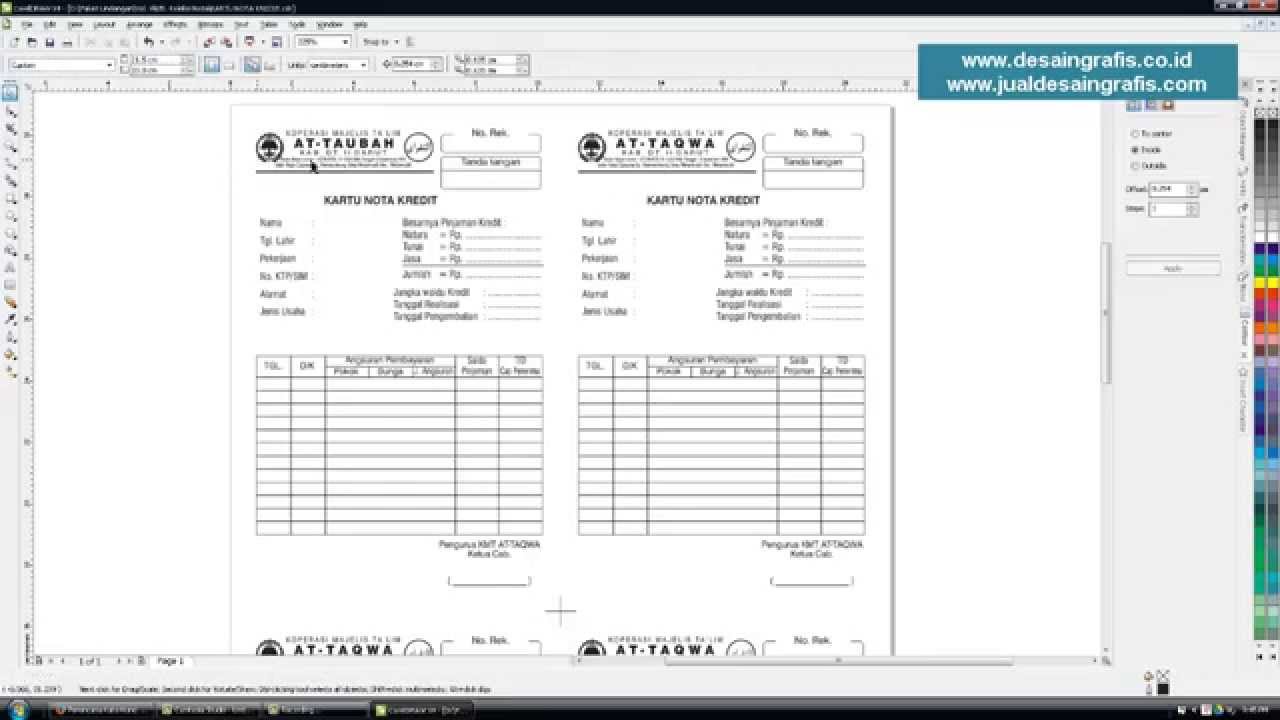 cara membuat contoh nota kredit