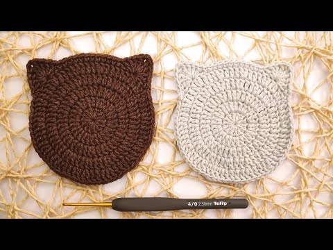 😹 Easy Crochet Cat Coaster: Cat Coaster Crochet Pattern | Tığ Işi Kedi Altlığı