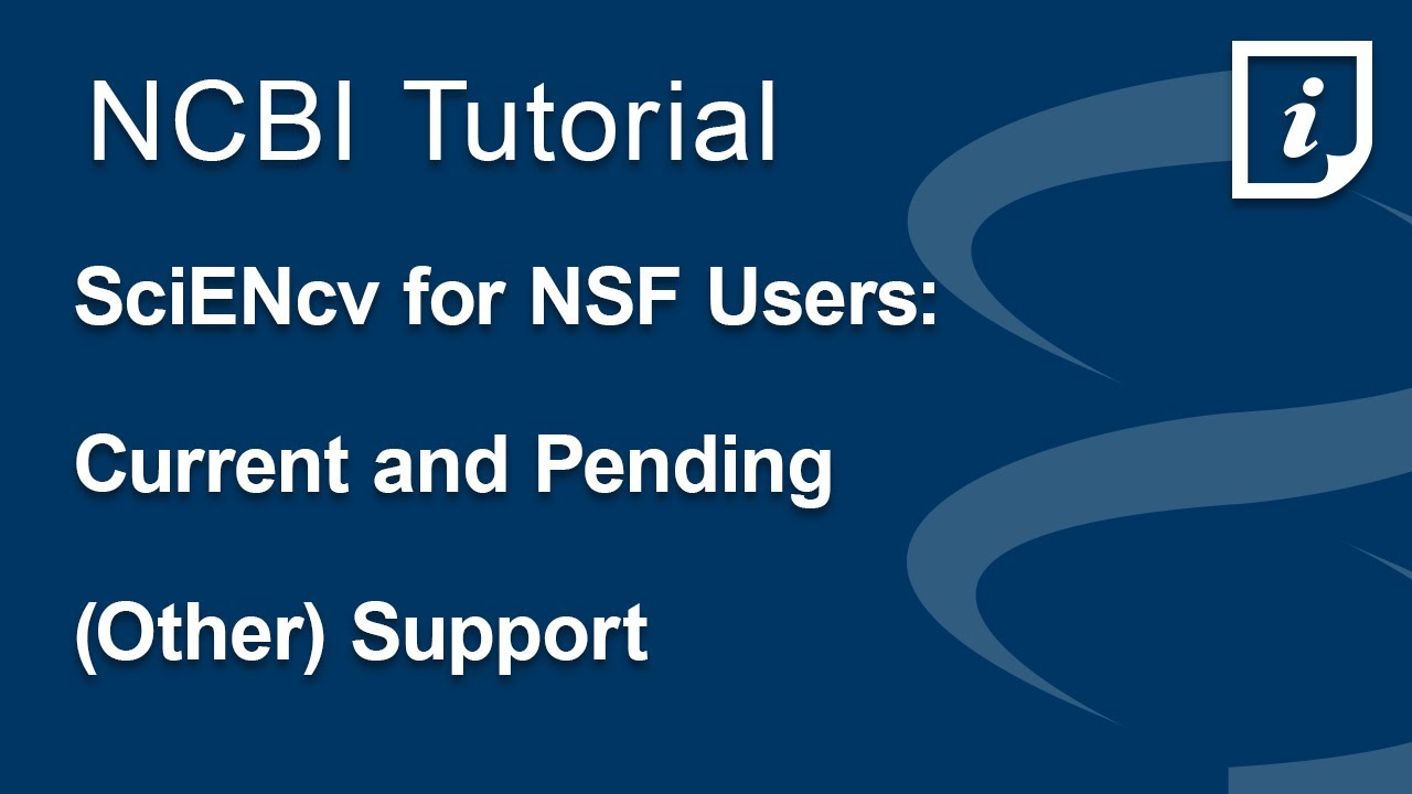 SciENcv for NSF Users: Current and Pending (Other) Support