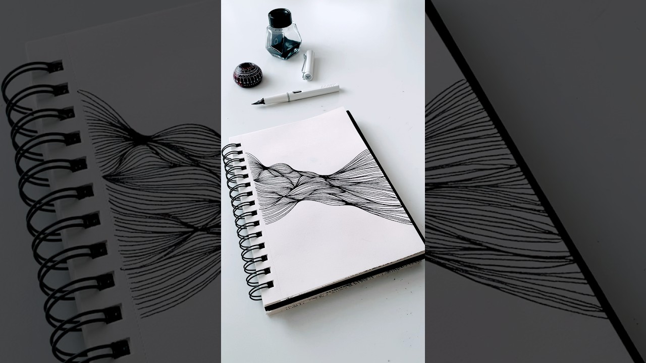 Abstract Line Design  #drawing #art #sketch #inkdrawing #artist #shortvideo #shortsvideo #short