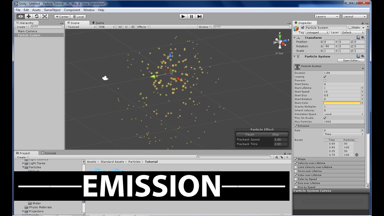 Unity's Shuriken Particle System: Emission