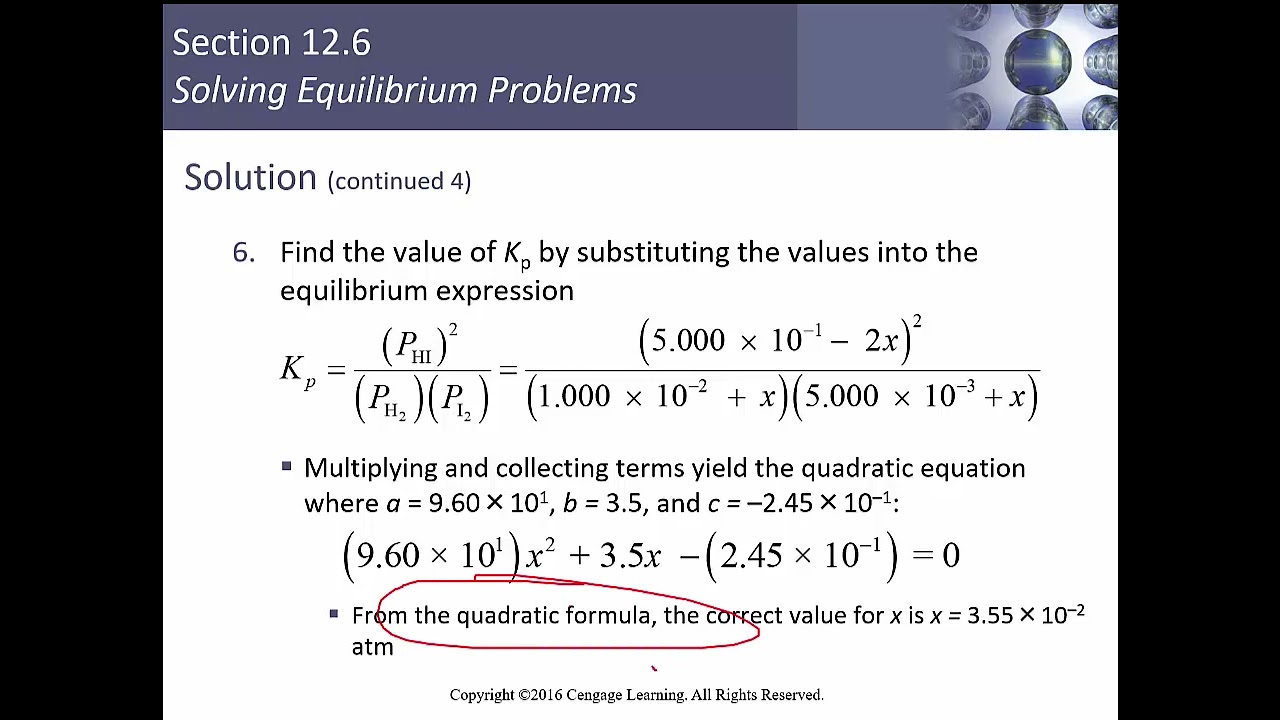 Chem 132 Chapter 12.6 Solving Equilibrium Problems
