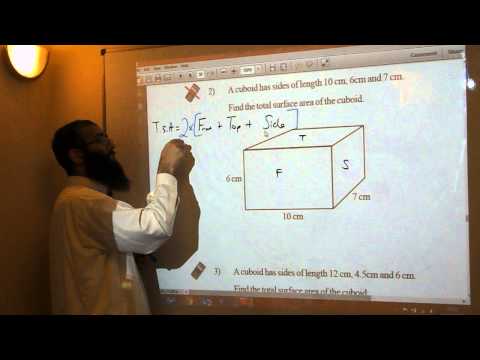 Surface Area Of Cuboids clip 120 mathswatch Grade C