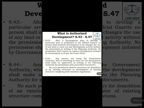 What is Authorized Development? MRTP Act 1966