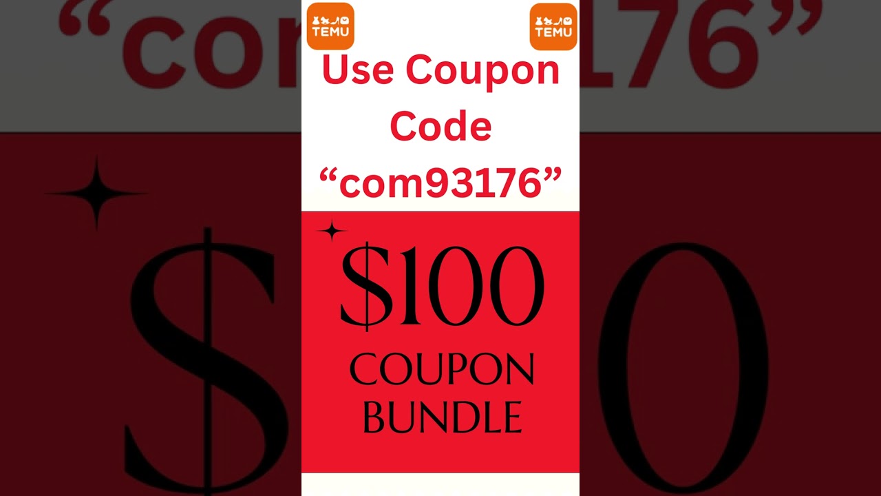 Temu Coupon Code 🛍️ Get Your Free Coupon Bundle Now! | Use Code: COM93176