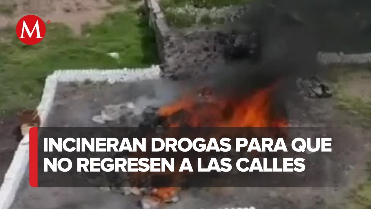 Ejército mexicano incinera más de tonelada y media de droga sintética en Edomex