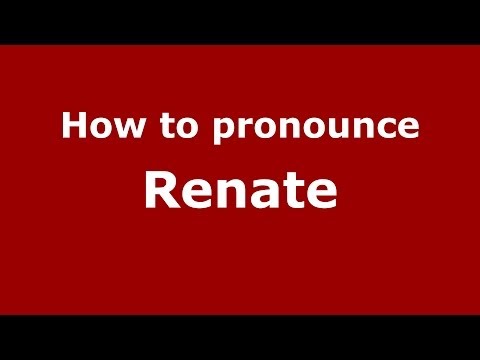 How to pronounce Renate (Italian/Italy) - PronounceNames.com