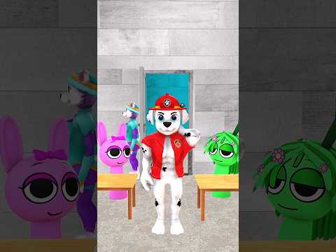 Paw Patrol Marshall x Sprunki’s Gwenchana Dance in class #shorts #funny #trend
