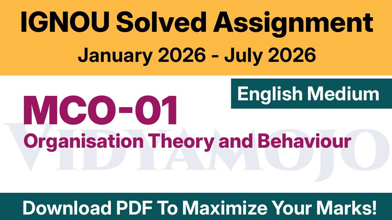 IGNOU MCO 01 Solved Assignment 2026 English Medium PDF Download