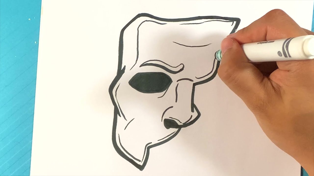 EASY How to Draw PHANTOM OF THE OPERA MASK - Halloween Drawings