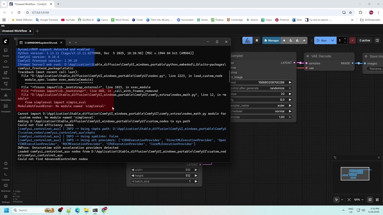 ComfyUI Quick Tutorial: Fix “No Module Named 'simpleeval'” Error.