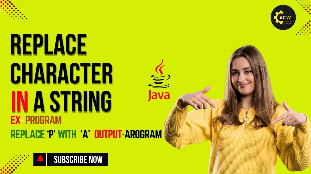 Replace Characters in a String - Simple Java Program Tutorial