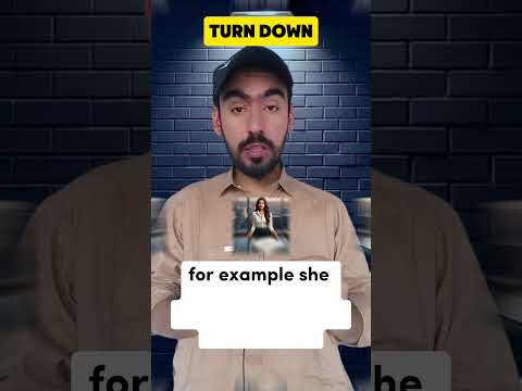 Turn down" Meanings and Examples || #phrasalverb #phrasalverbs