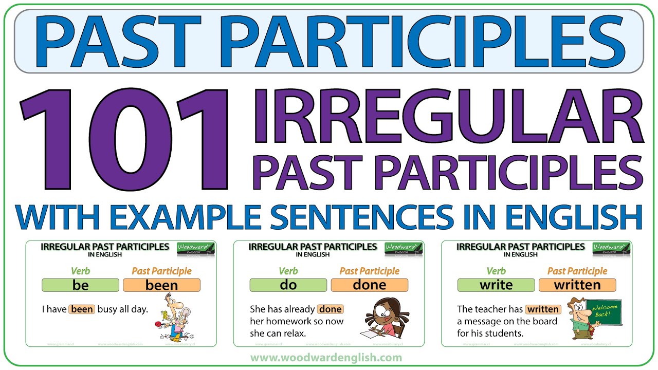 101 Irregular Past Participles in English with example sentences | Learn English Past Participles