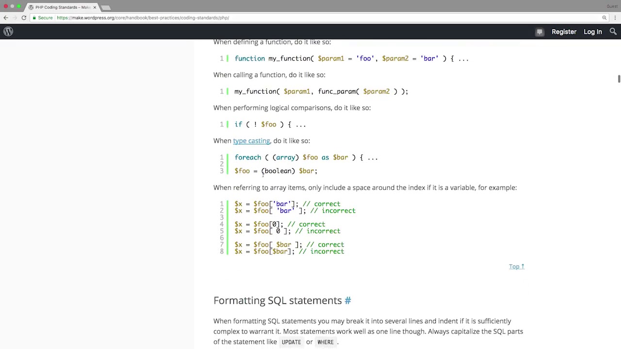 012 WordPress PHP Coding Standards