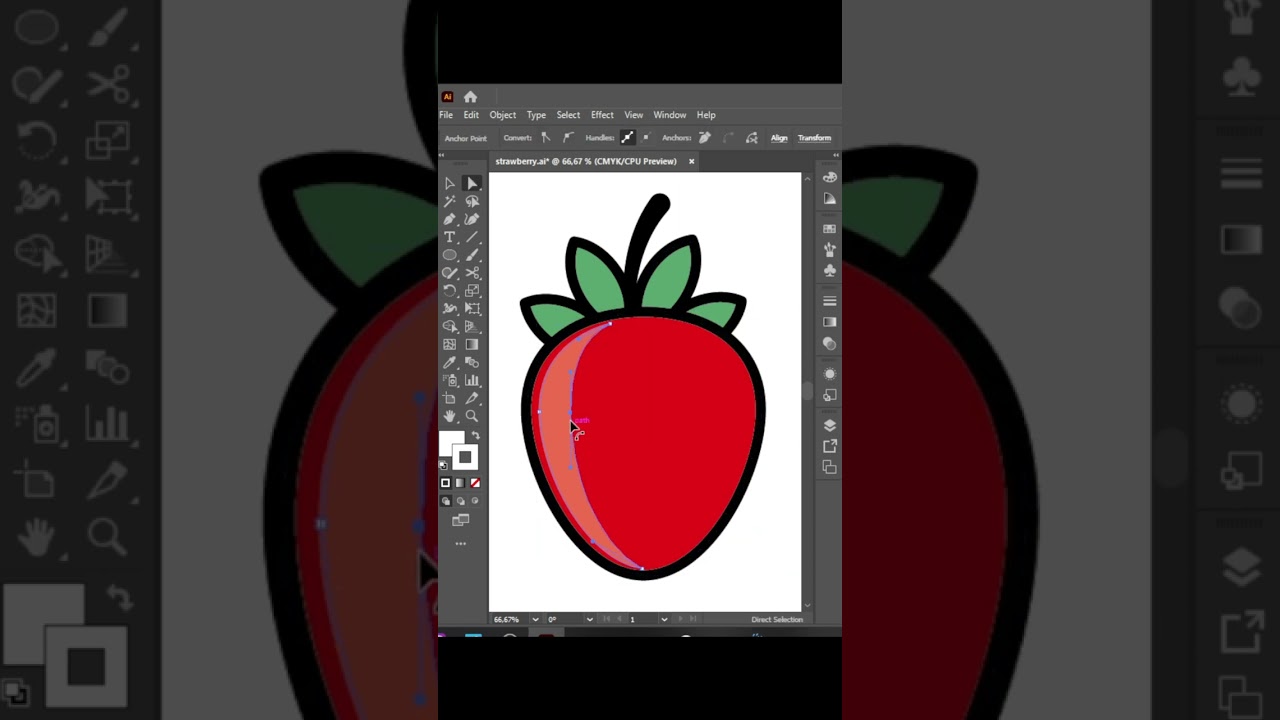 Adobe Illustrator Speed Art - Strawberry Flat Design