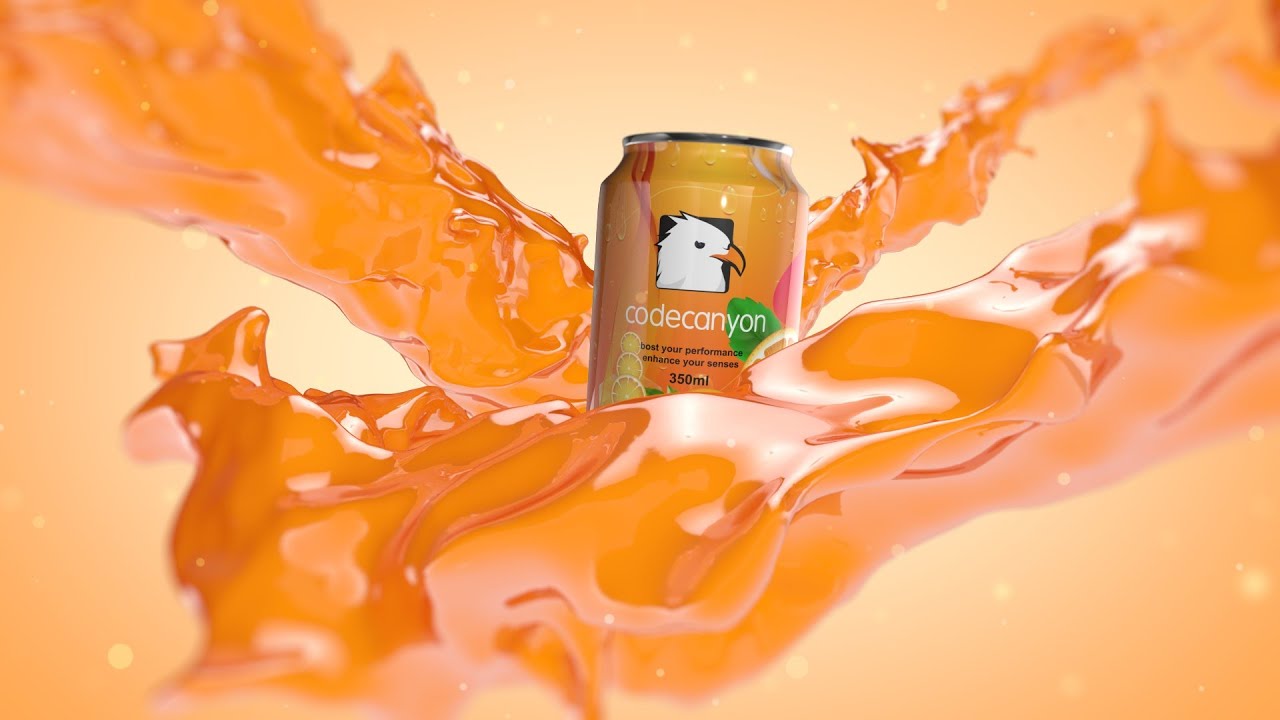 Orange Juice Splash With Can | After Effects & Element 3D Template