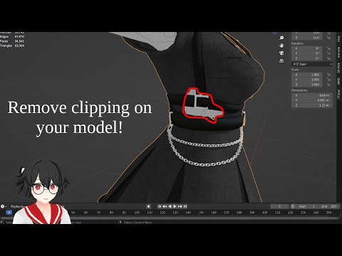 Weight painting and editing to remove clipping on your model.