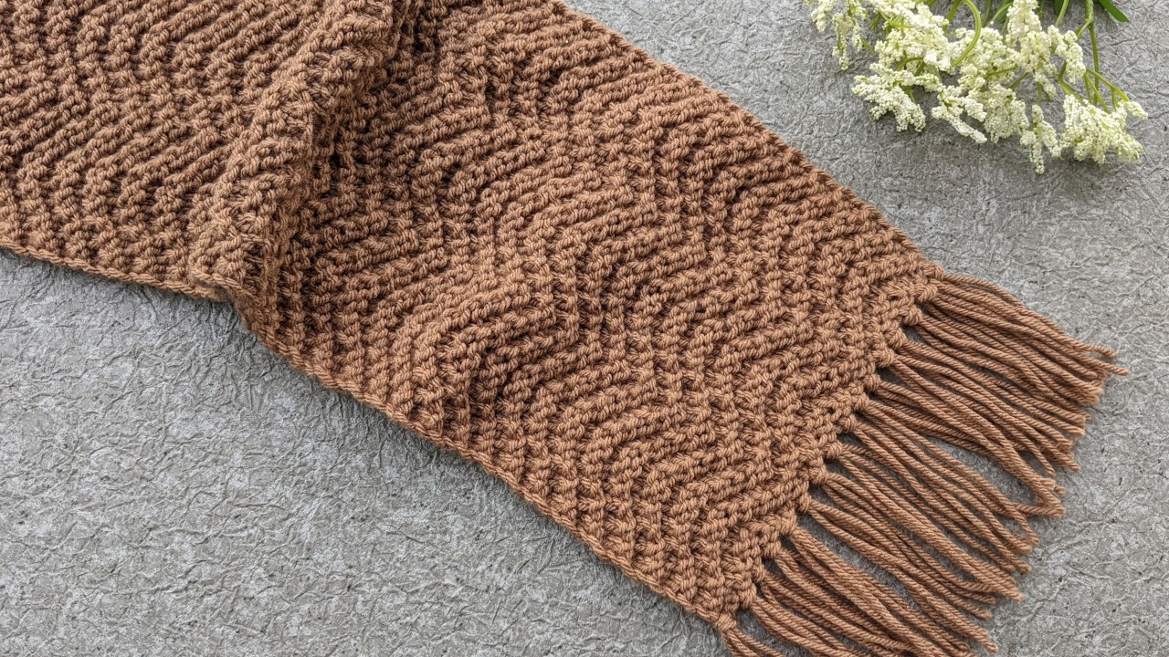 Knit Reversible Chevron Scarf for Men