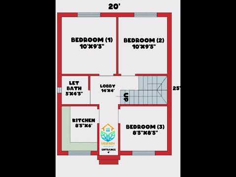 20'x25' | 3bhk | 500 Sqft house 🏡 Plan #plan2d #houseplan