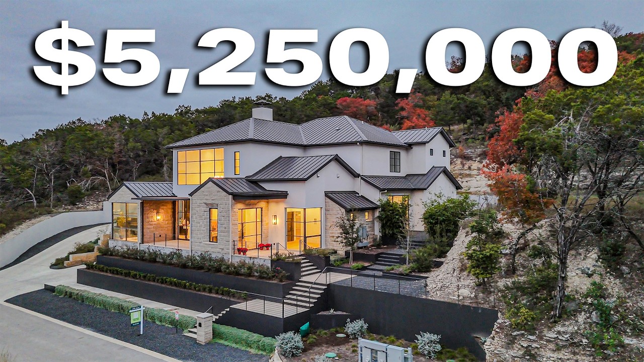 This $5.25M Modern Home Has a 50-Foot Ceiling, Resort Pool & Chef's Kitchen