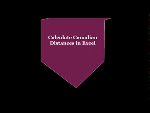 Calculate Canadian Addresses Distances in Excel